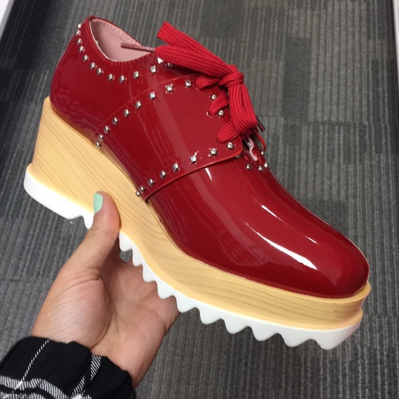 Shoes | Red Studded Platform Sneaker | Poshmark